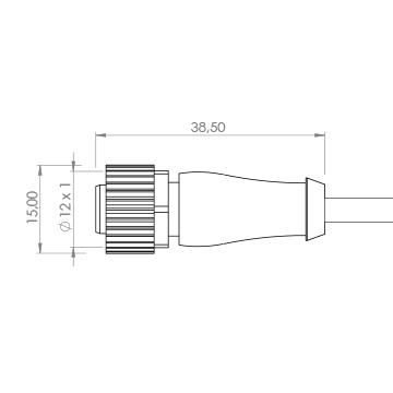 M12 A Female 0° PUR 4x0.34 UL/CSA - Grey / A-Code, Dynamic Application ...